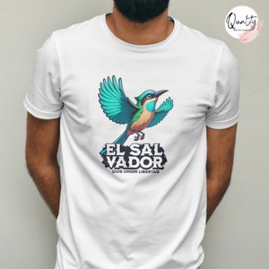 El Salvador Torogoz Flying Graphic Tshirt Unique Design With Patriotic ...