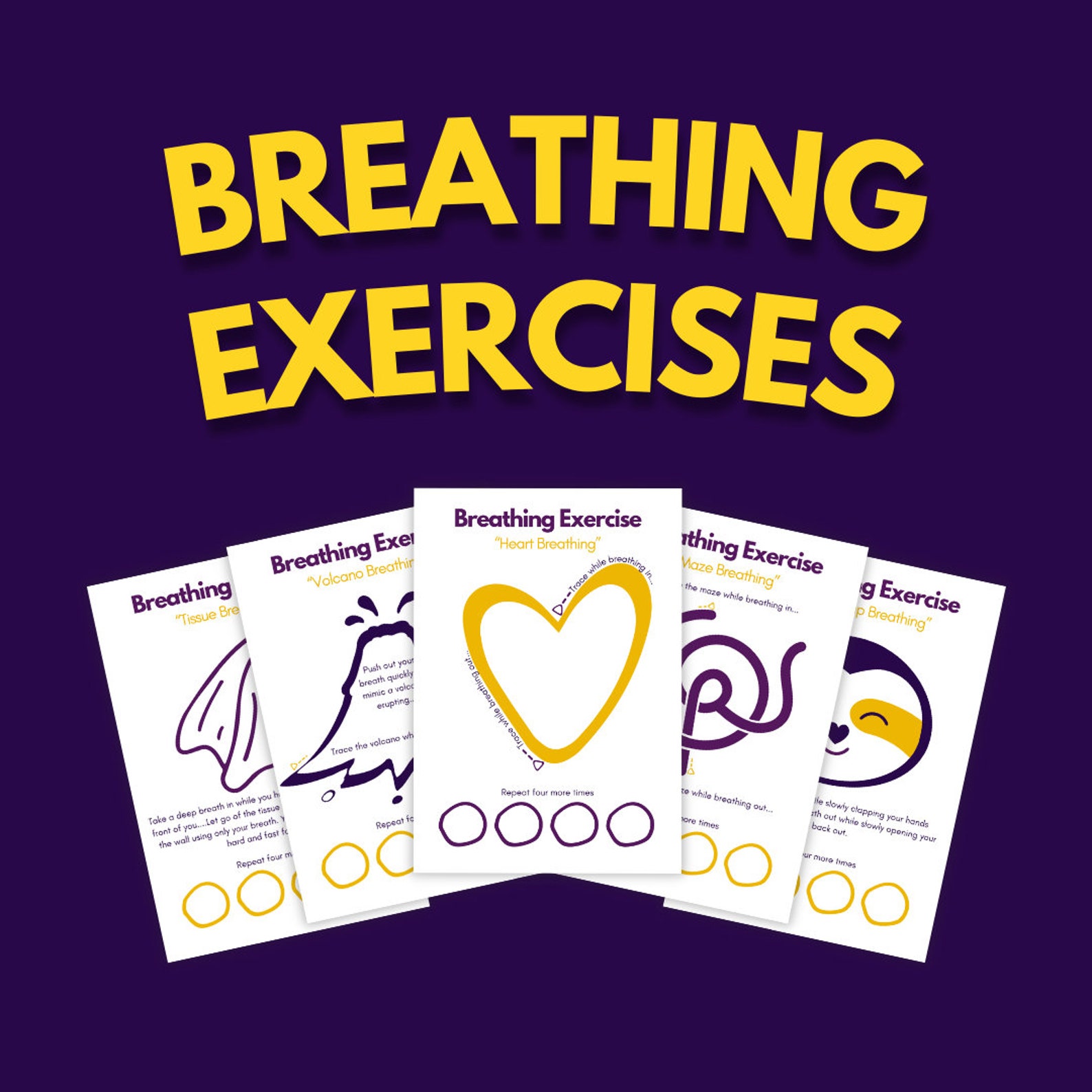 Printable Breathing Exercises - Etsy