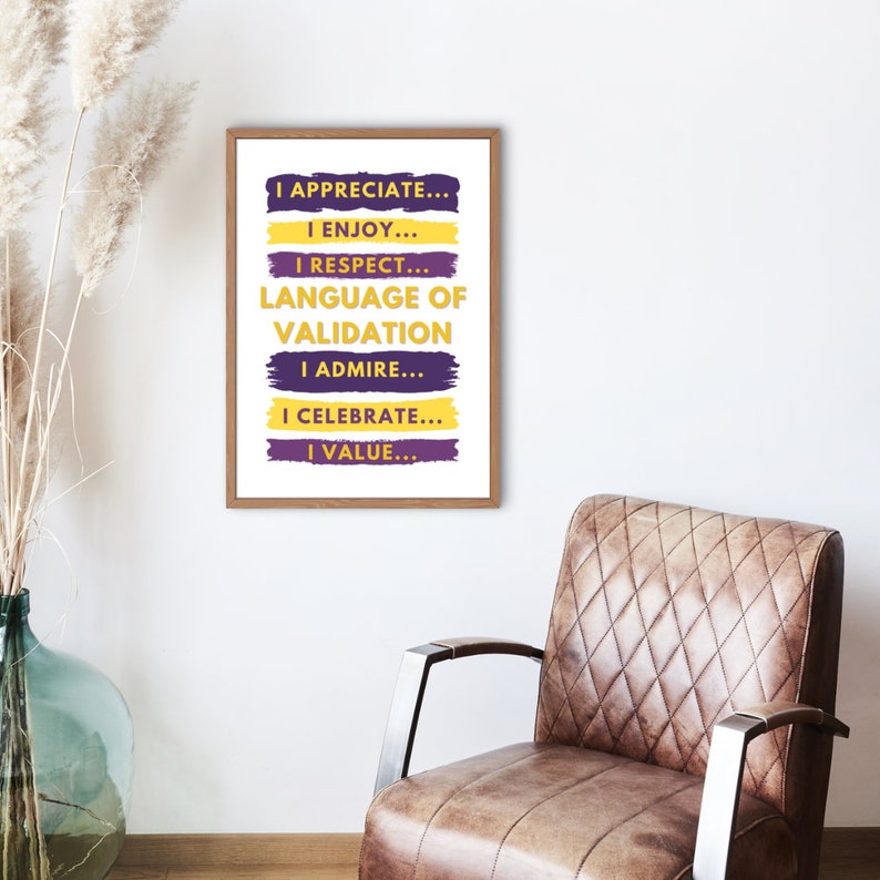 Language of Validation Poster Digital Product 16X20 - Etsy