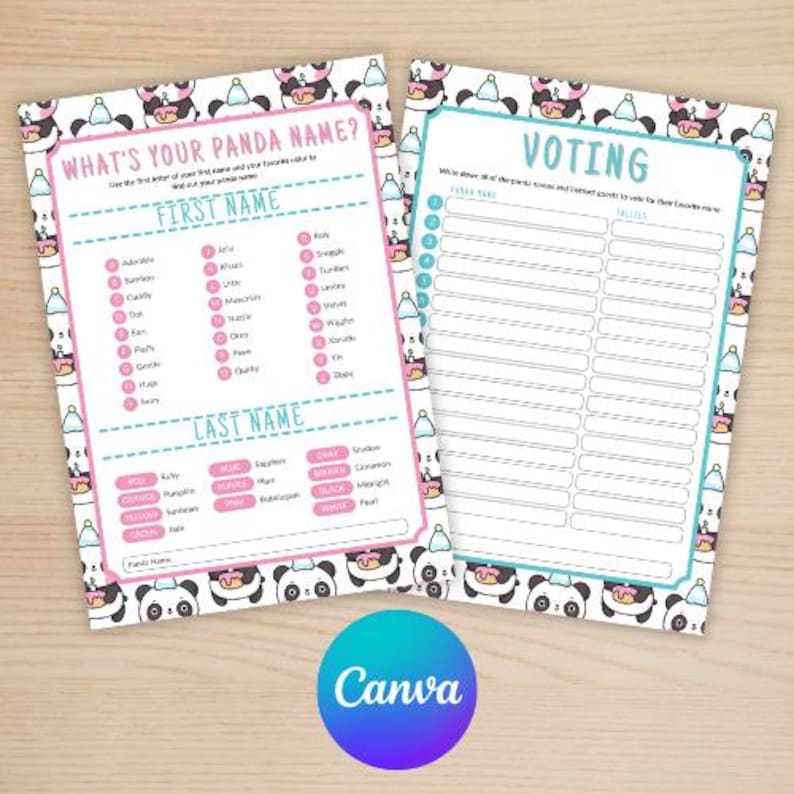 Whats Your Panda Name | Printable Quiz | Birthday Party Game - Etsy