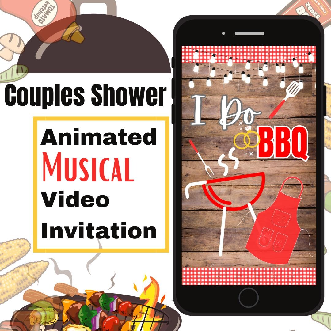 I Do BBQ Couples Shower Invitation: Animated Musical Video (digital ...