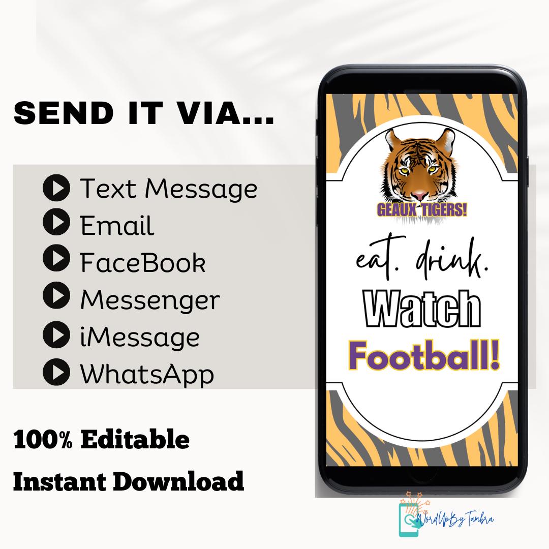 LSU Tailgate Party Invitation: Animated Musical Evite (digital Download ...