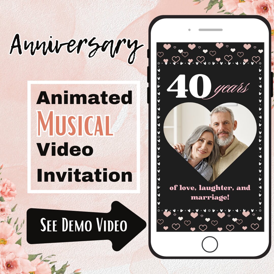 Anniversary Party Invitation - Editable Template - Add Your Photo ...