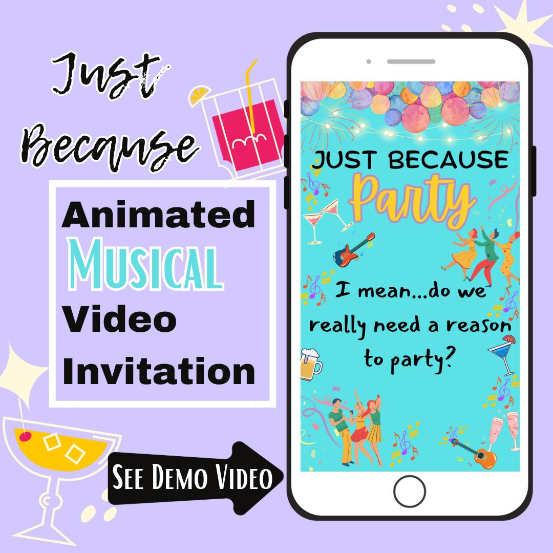 Adult "just Because" Party Invitation - Editable Template ...