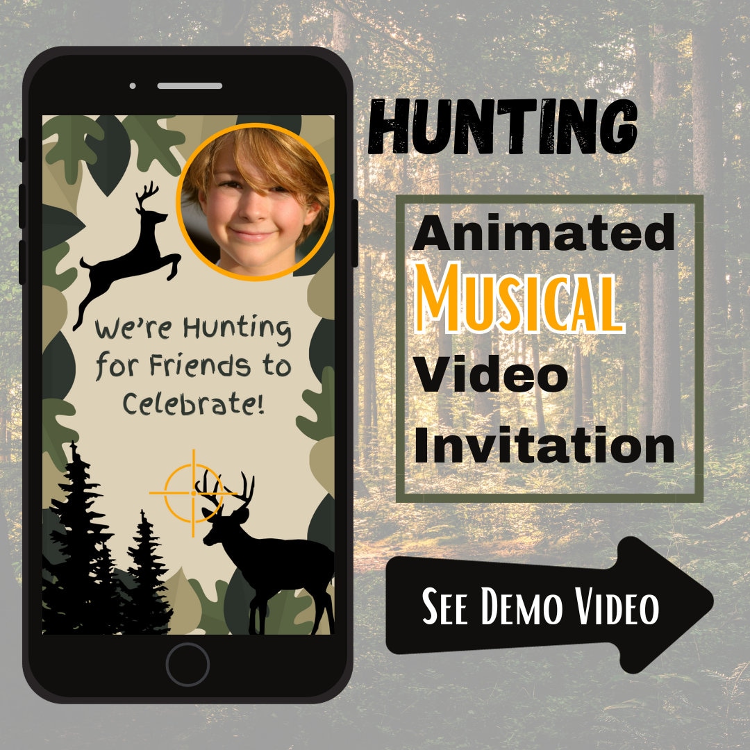 Hunting Birthday Animated Musical Video Invitation (digital Evite) - Etsy