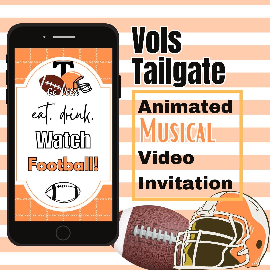 Tennessee Vols Tailgate Party: Animated Video Invitation (digital Evite ...