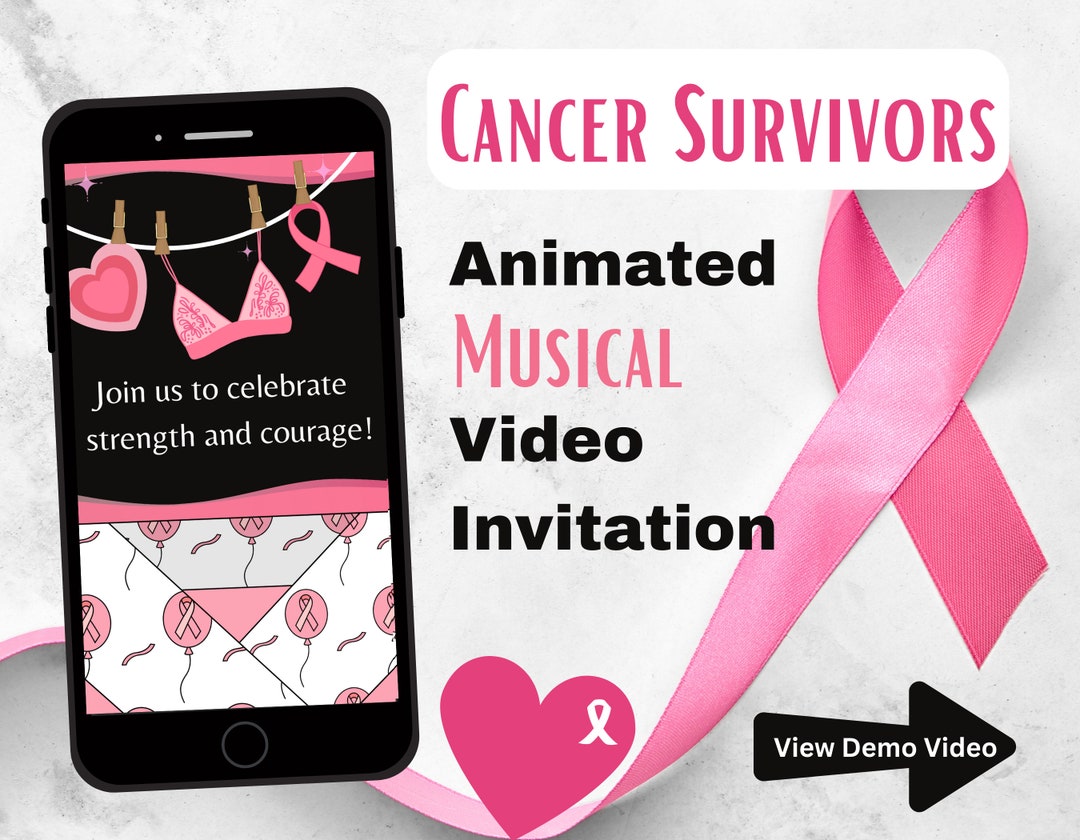 Cancer Survivor Party Animated Musical Video Invitation - Etsy