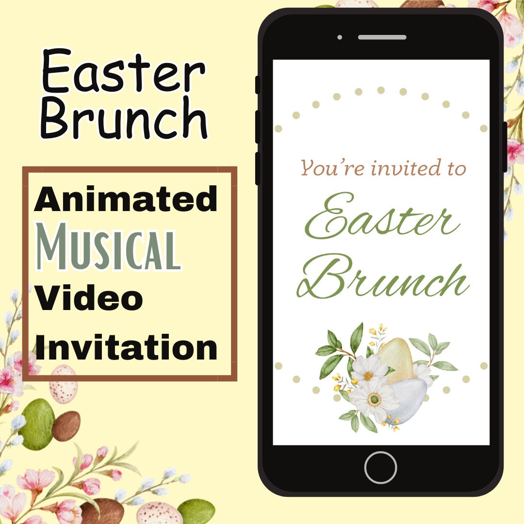 Digital Easter Brunch Animated Video Invitation - Customizable Musical ...