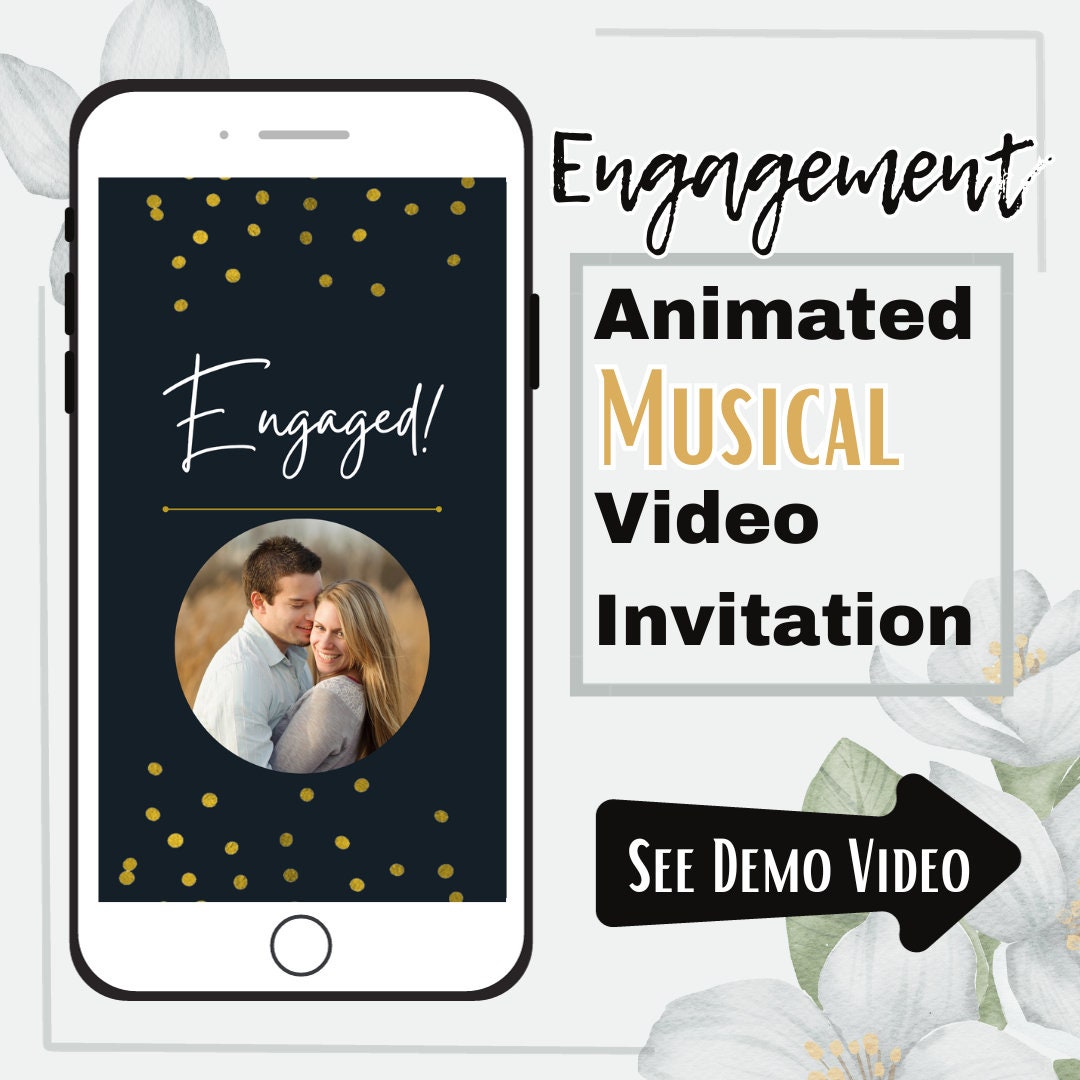 Digital Engagement Party Invitation - Personalized Invite With Your ...