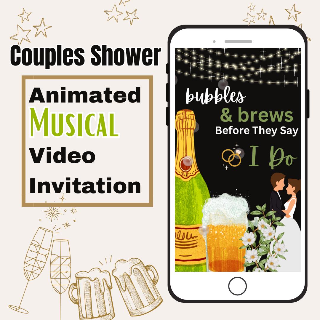 Couples Wedding Shower Invitation - Personalized Invite for Wedding ...