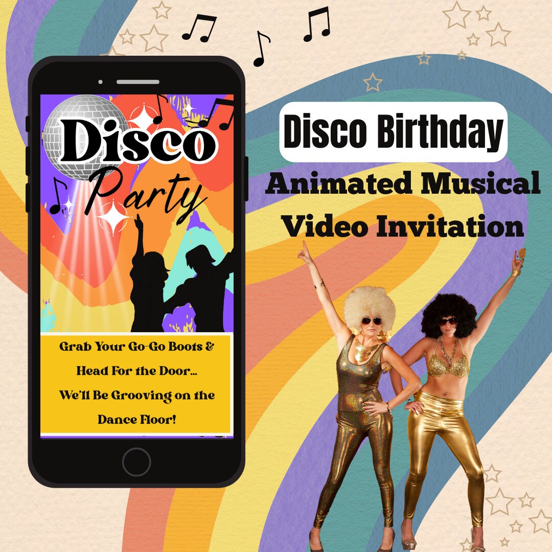 Disco Birthday Party Invitation - for Kids, Girls, Teens, Tweens or ...