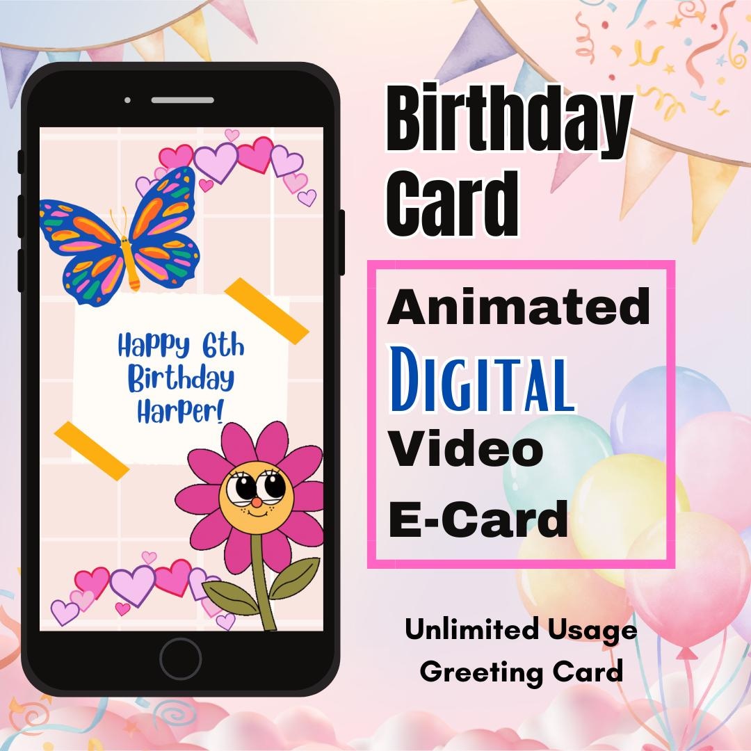 Kids Birthday Card - Digital Ecard - Personalized Greeting - Editable ...