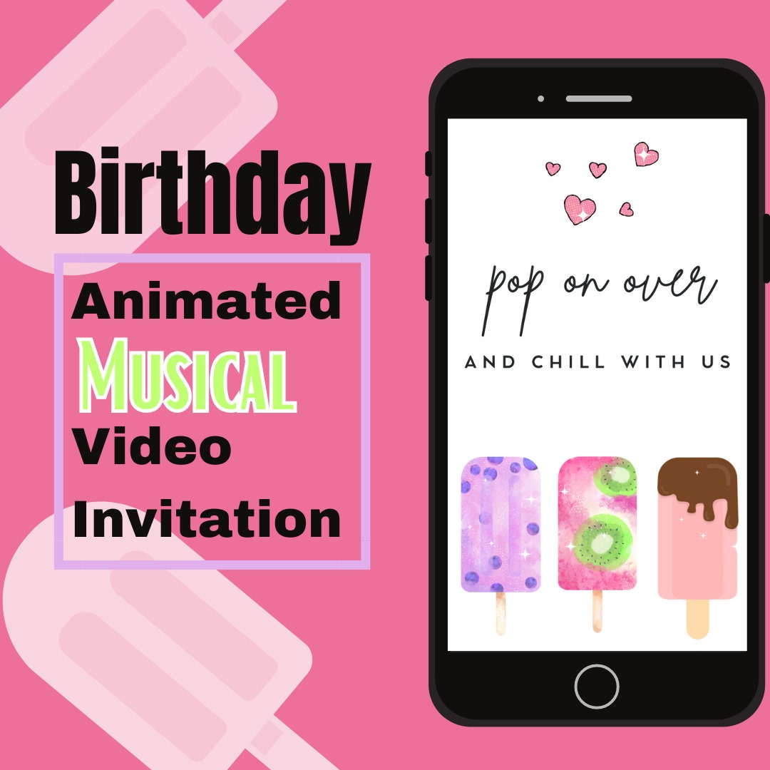 Popsicle Birthday Party Animated Video Invitation (digital Evite) - Etsy