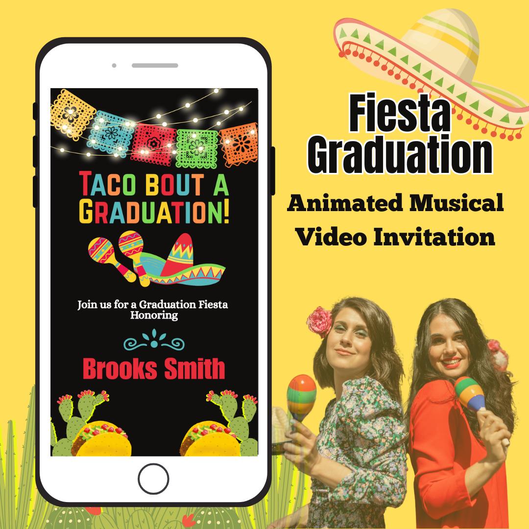 Graduation Fiesta Party Invitation - Personalized Invite - Editable ...