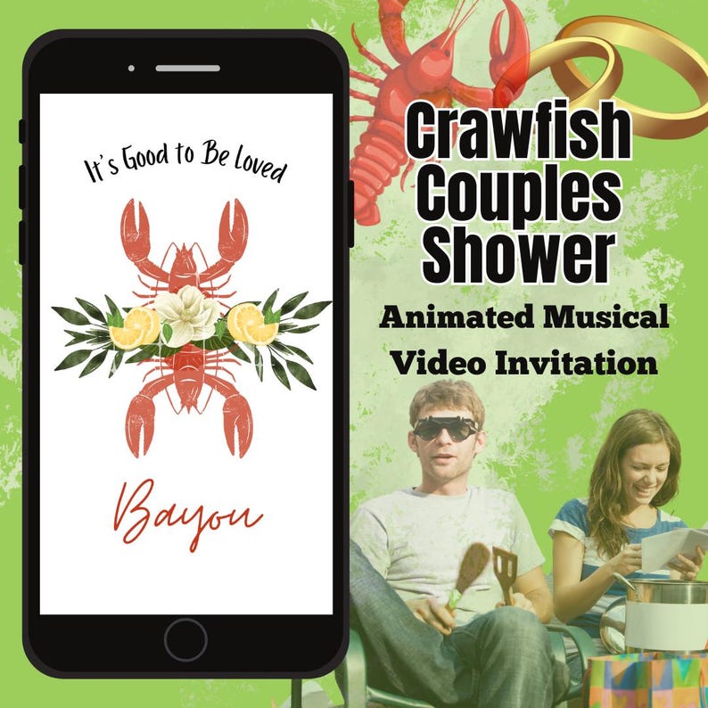 Crawfish Boil Couples Shower Invitation: Animated Digital Evite ...