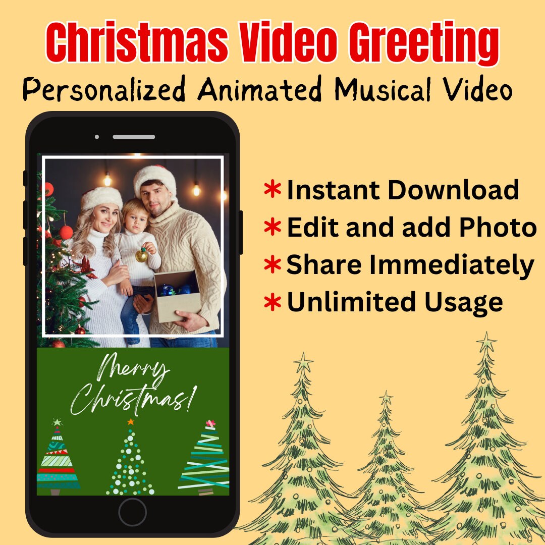 Personalized Animated Musical Christmas Video Greeting (digital ...