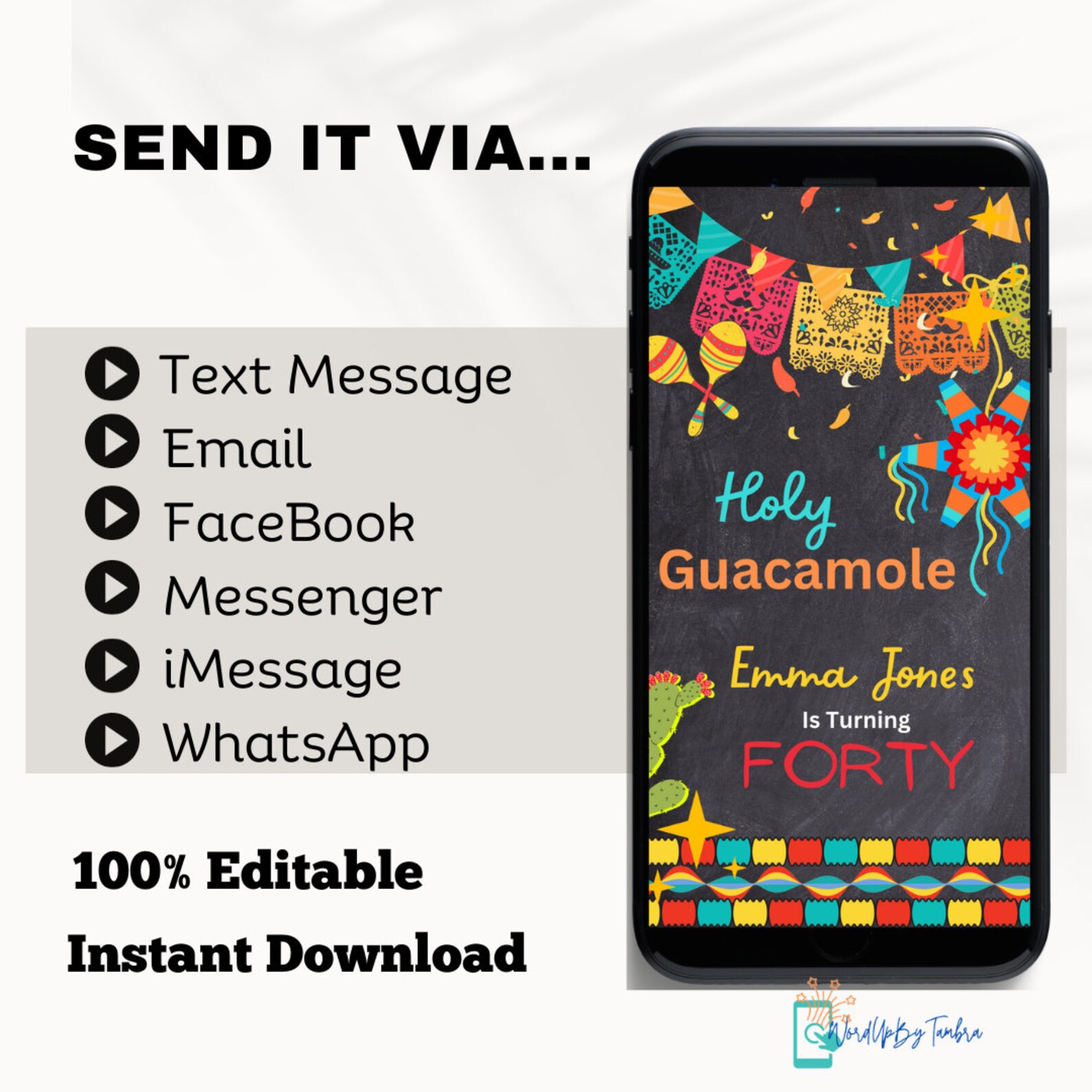 Fiesta Birthday Animated Video Invitation: Editable Musical Template ...