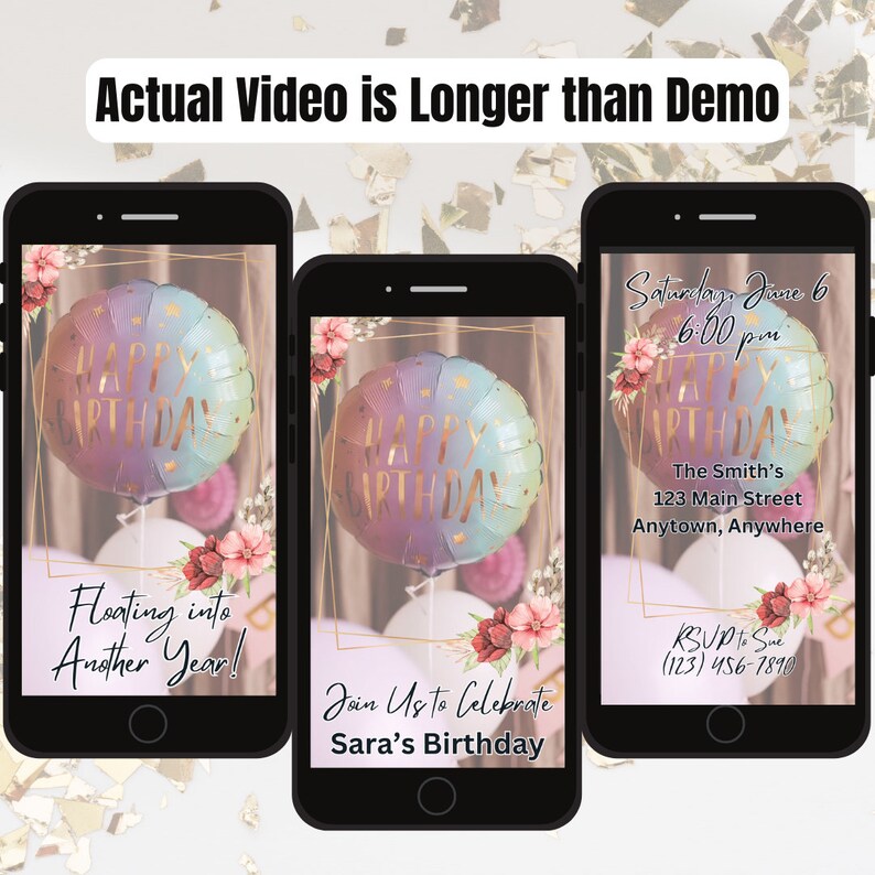Digital Adult Birthday Animated Musical Video Invitation - Personalized ...