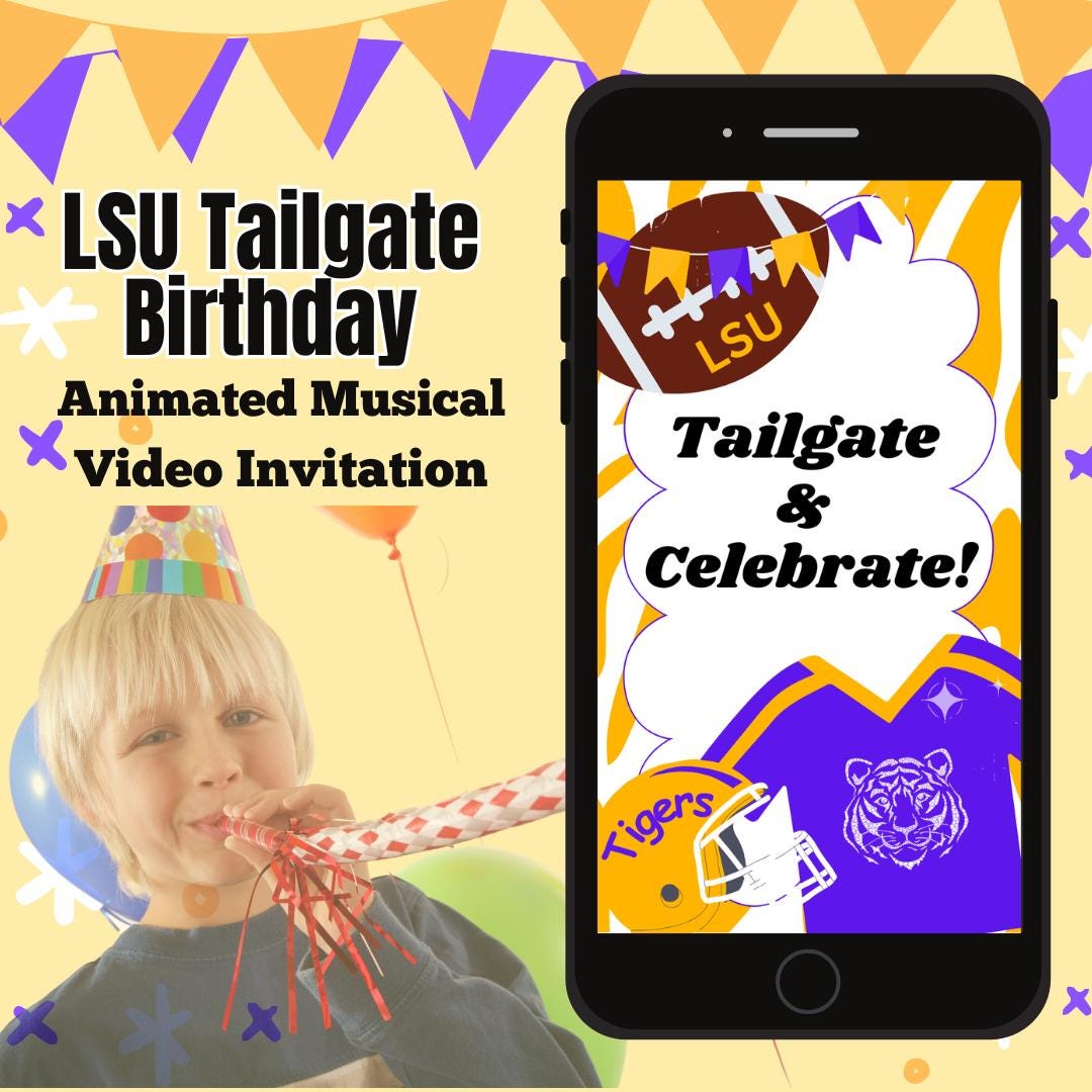 LSU Birthday Party Invitation - Personalized Invite - Editable Template ...