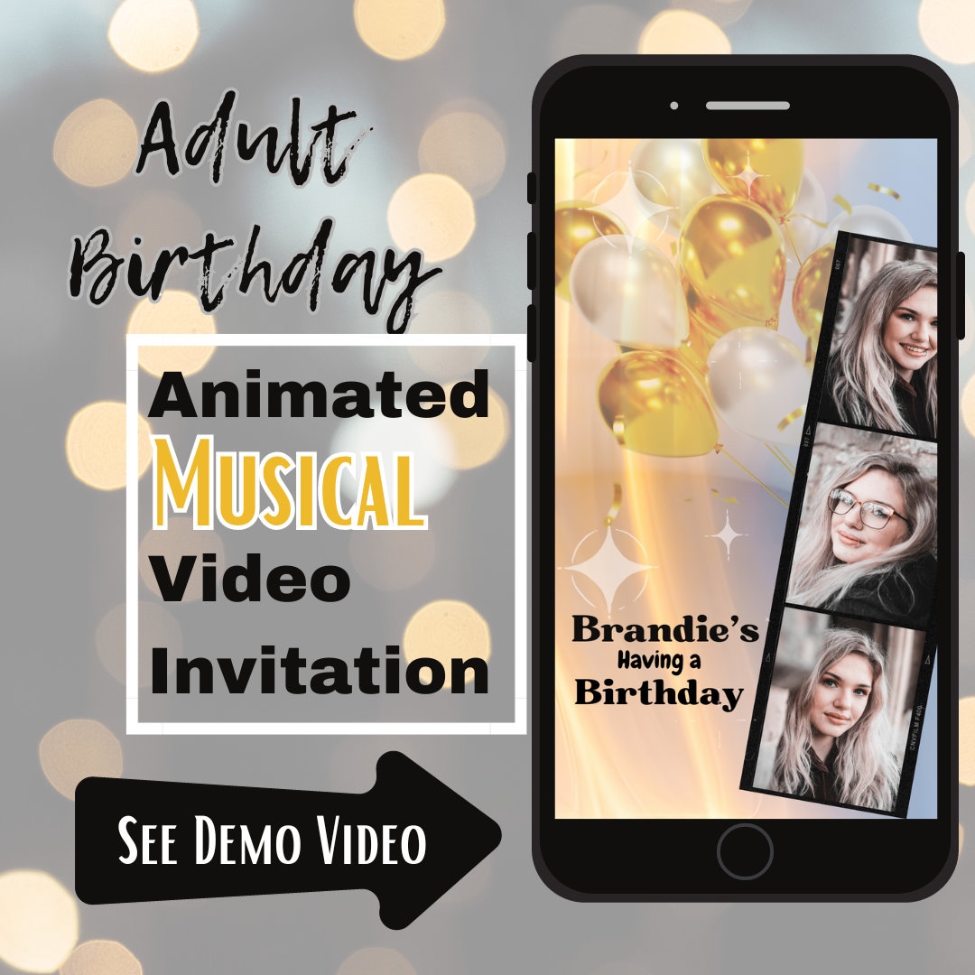 Personalized Digital Birthday Invites: Animated & Musical Video With ...