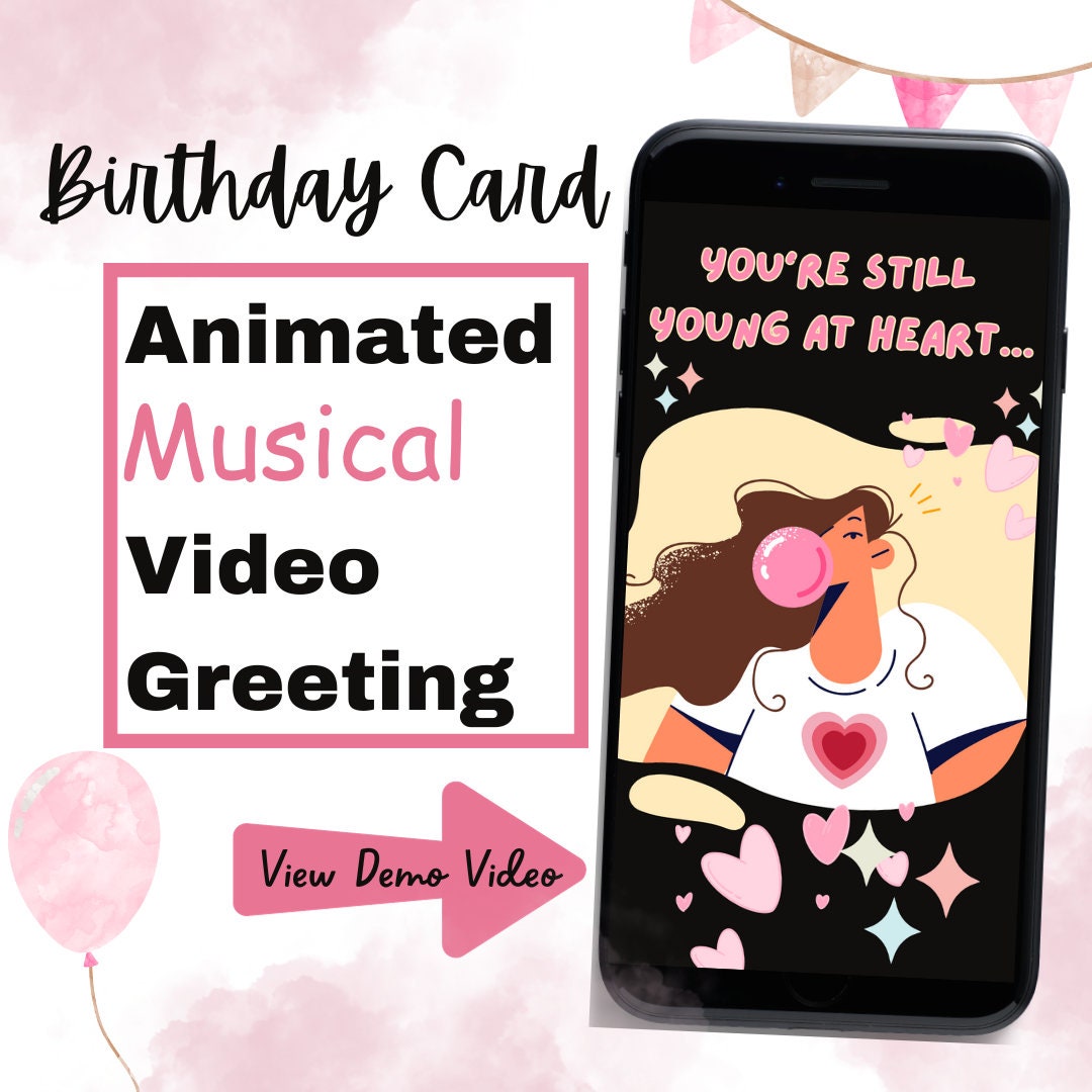Personalized Animated Musical Birthday E-card (editable Template ...
