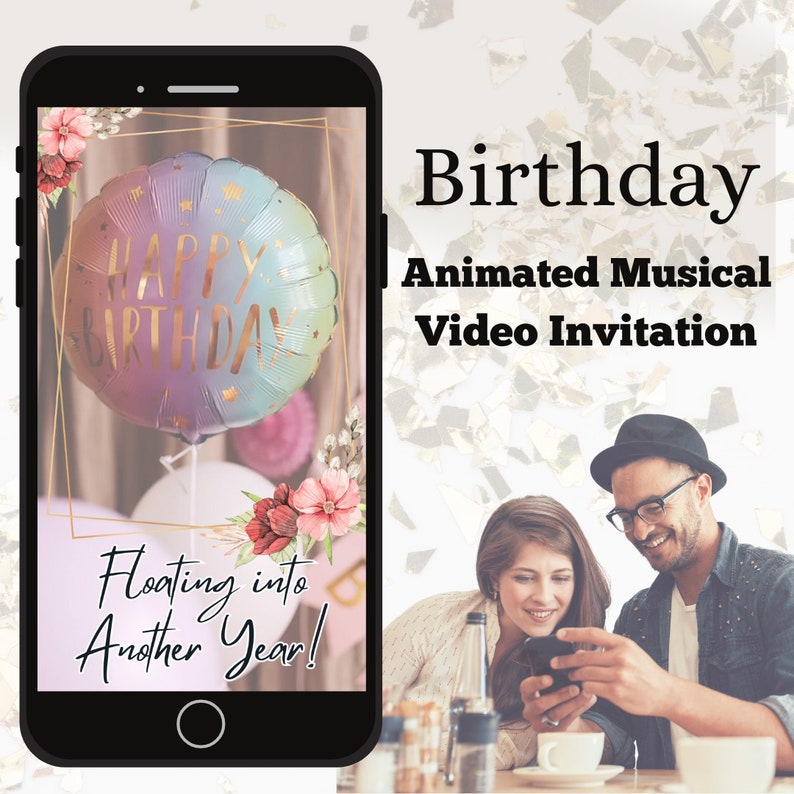 Digital Adult Birthday Animated Musical Video Invitation - Personalized ...