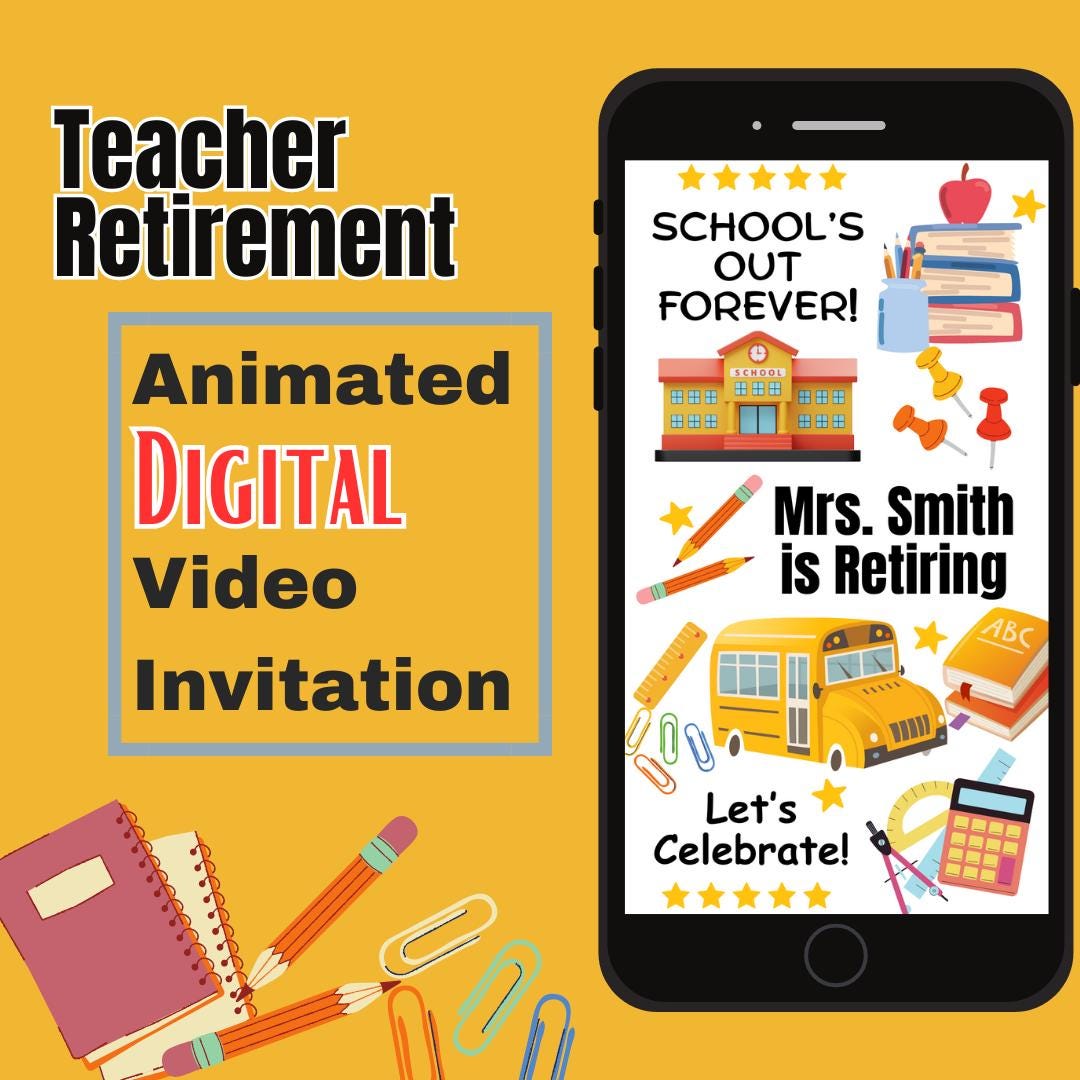 Teacher Retirement Party - Animated Video - Digital Evite ...