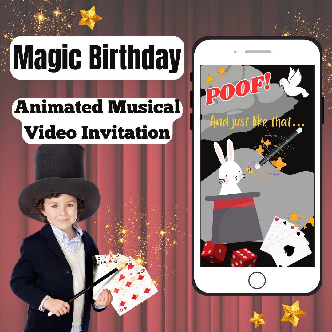 Magic Themed Birthday Party Invitation - Editable Template - Digital ...