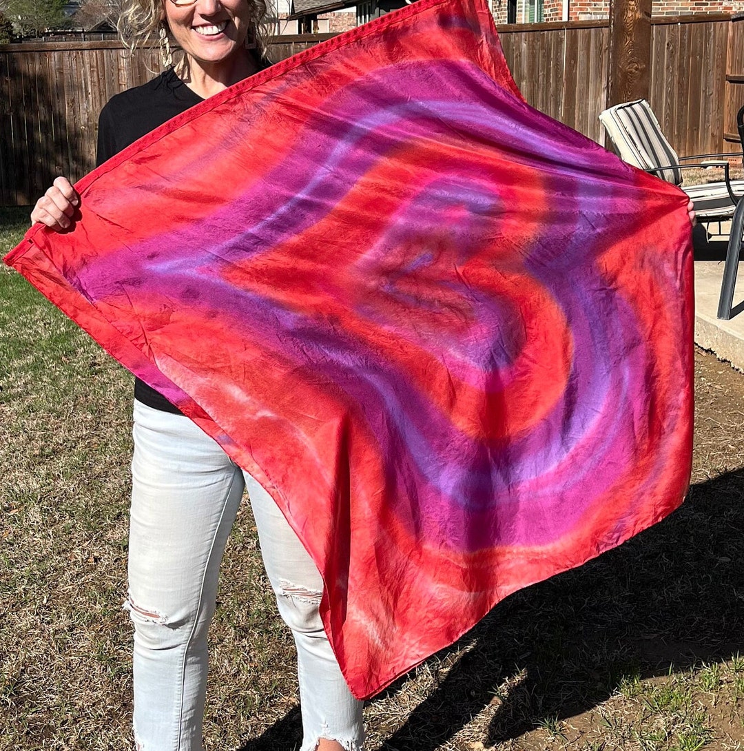 Love Flags - Hand Painted Silk Worship Dance Flag Red Purple Original ...