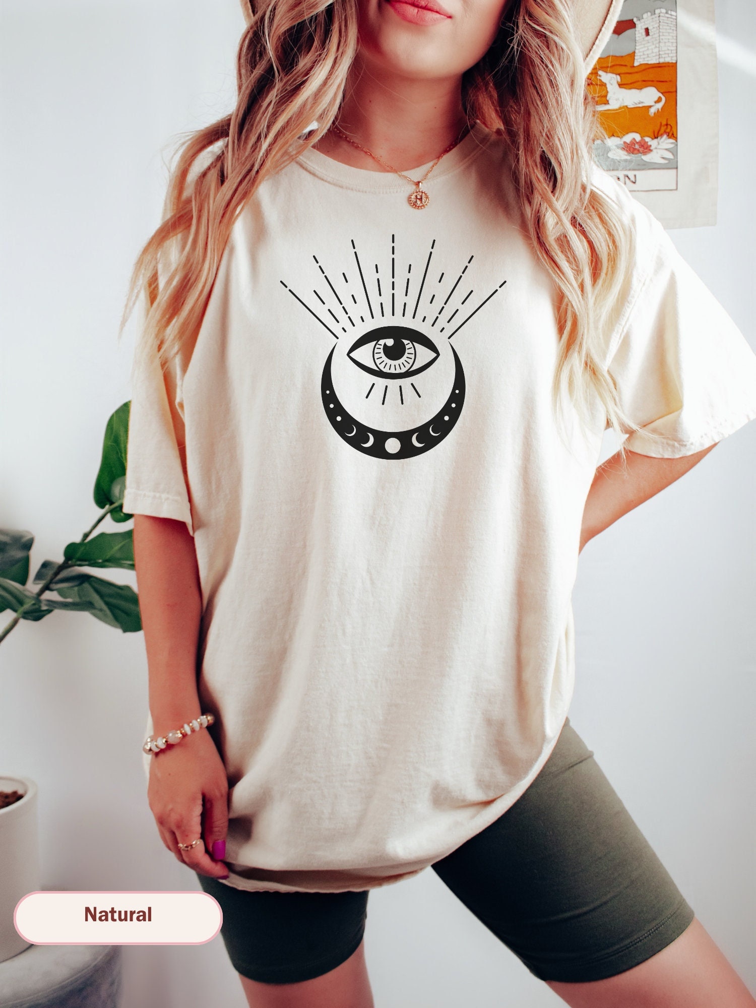 All Seeing Eye Illuminati Eye Moon Phase Shirt, Trendy Boho Moon Tee ...
