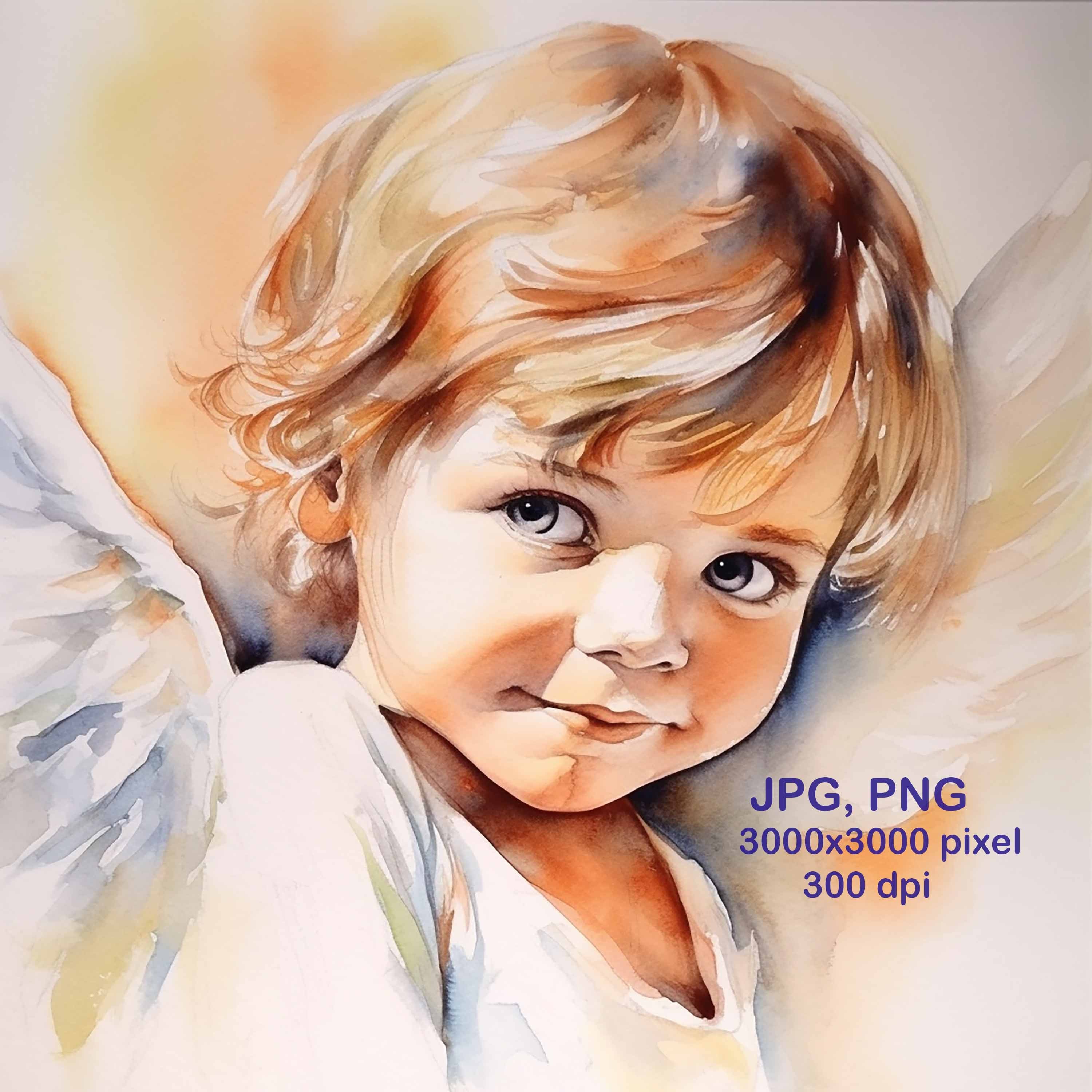 Angel Watercolor Clipart Png, JPG, Angel, Little Angel Baptism Gift ...