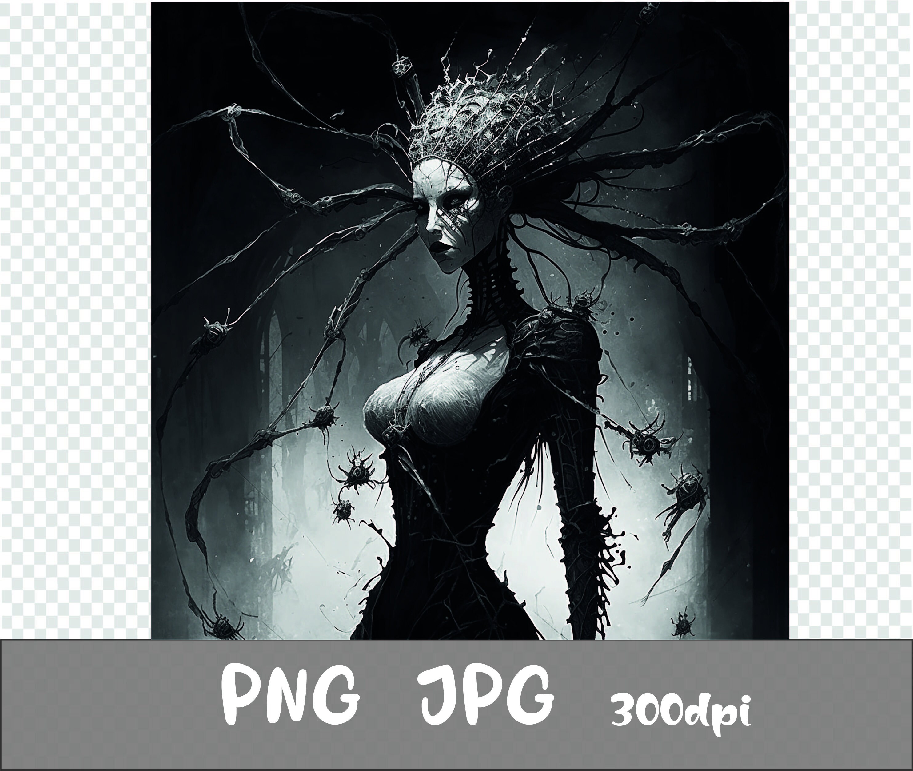 Demons Png, Skull Png, Horror Png, Scary Watercolor Clipart, Bride ...