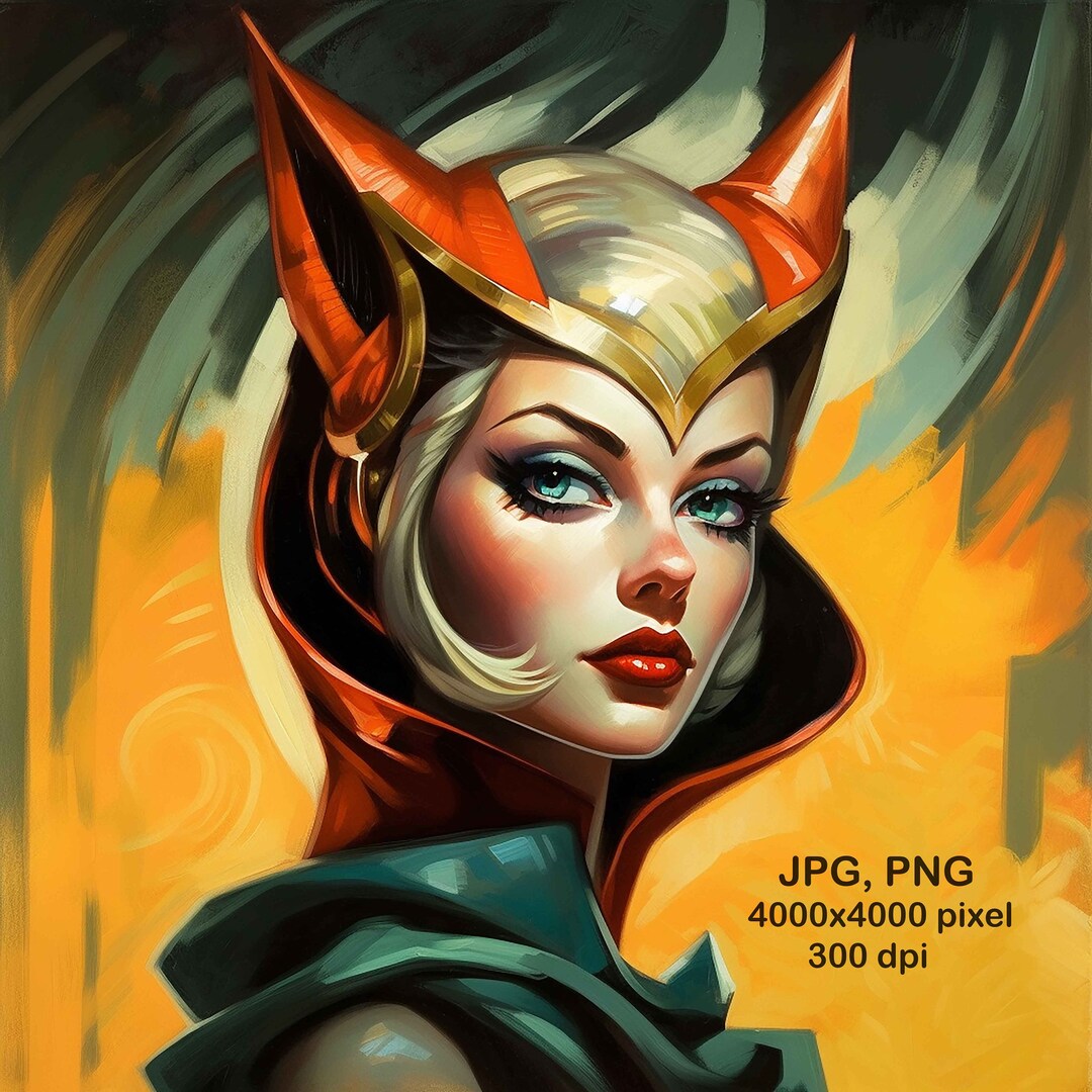 Woman JPG, PNG, Fox Woman, Print Out Posters, Fox Decor, Digital Art ...