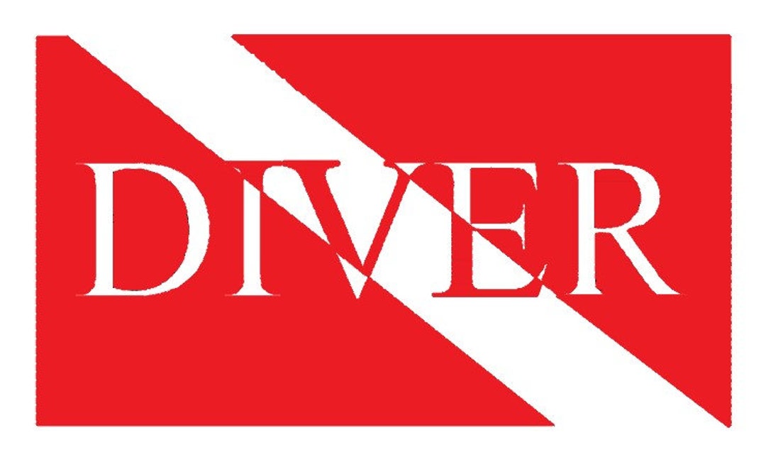 Scuba Diver Flag With DIVER Overlay - Etsy