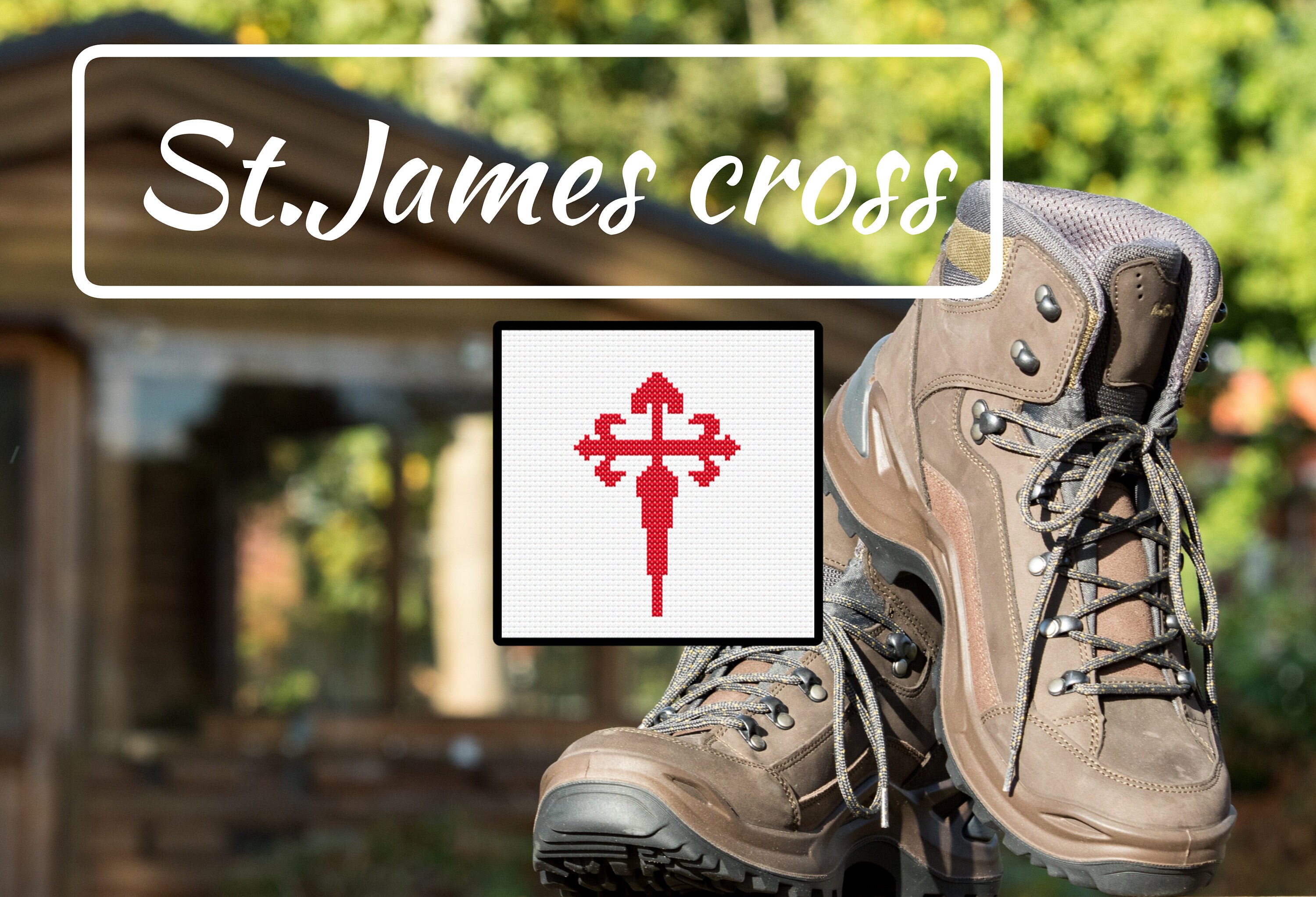 Cross Stitch St. James Cross Embrodery Camino Cross - Etsy