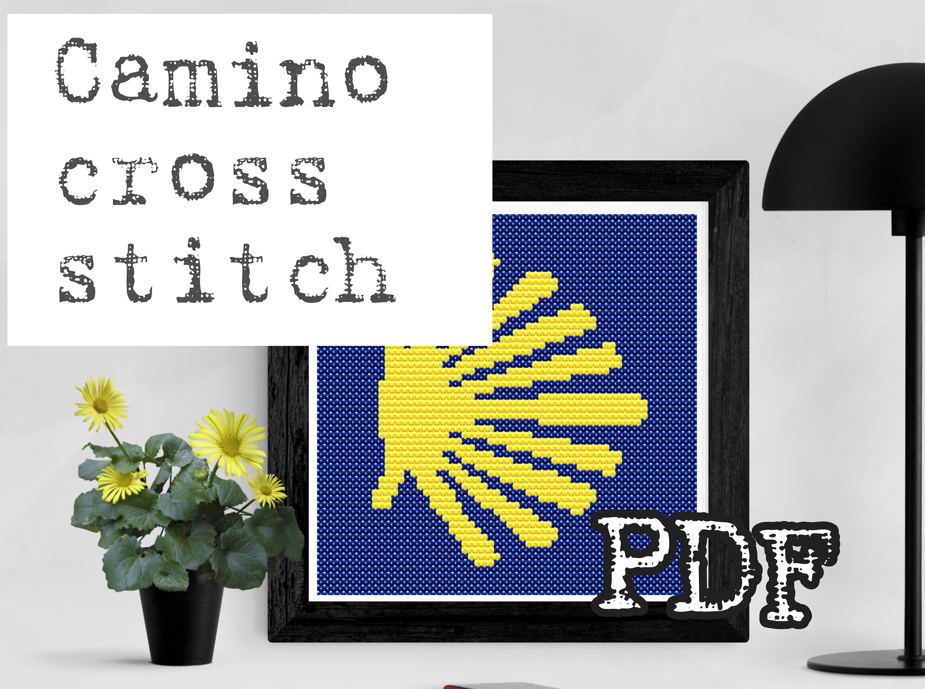 Camino Yellow Shell Cross Stitch Embroderi Camino Symbol - Etsy