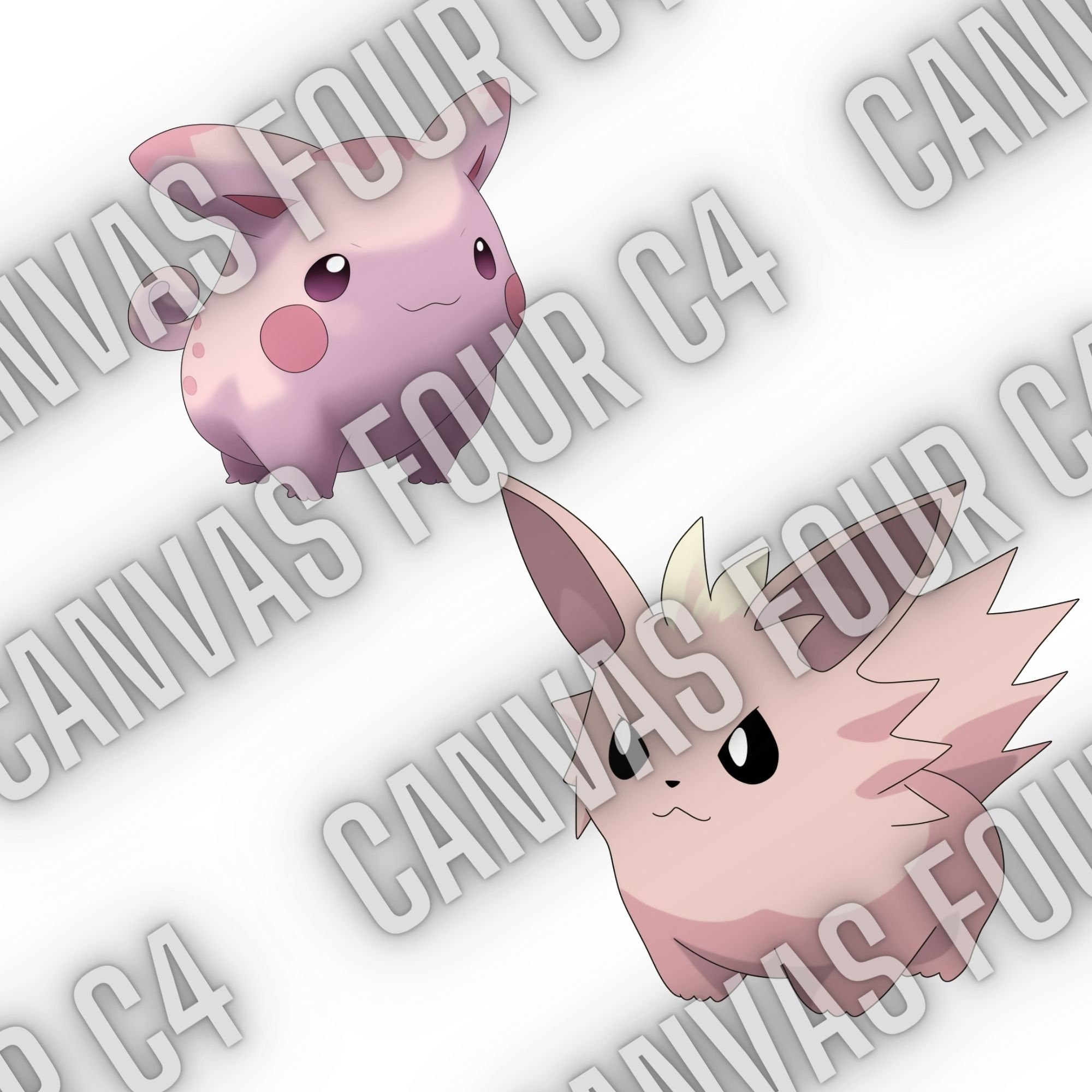 Pokemon Clipart Set of 2 Clefairy Clefable. - Etsy