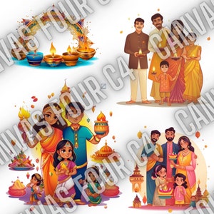 Indian Festival Clipart, Diwali Festival, Set of 10 - Etsy