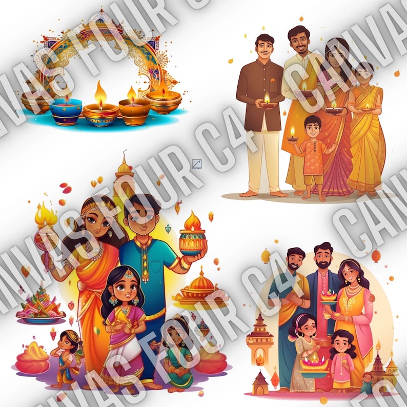 Indian Festival Clipart, Diwali Festival, Set of 10 - Etsy