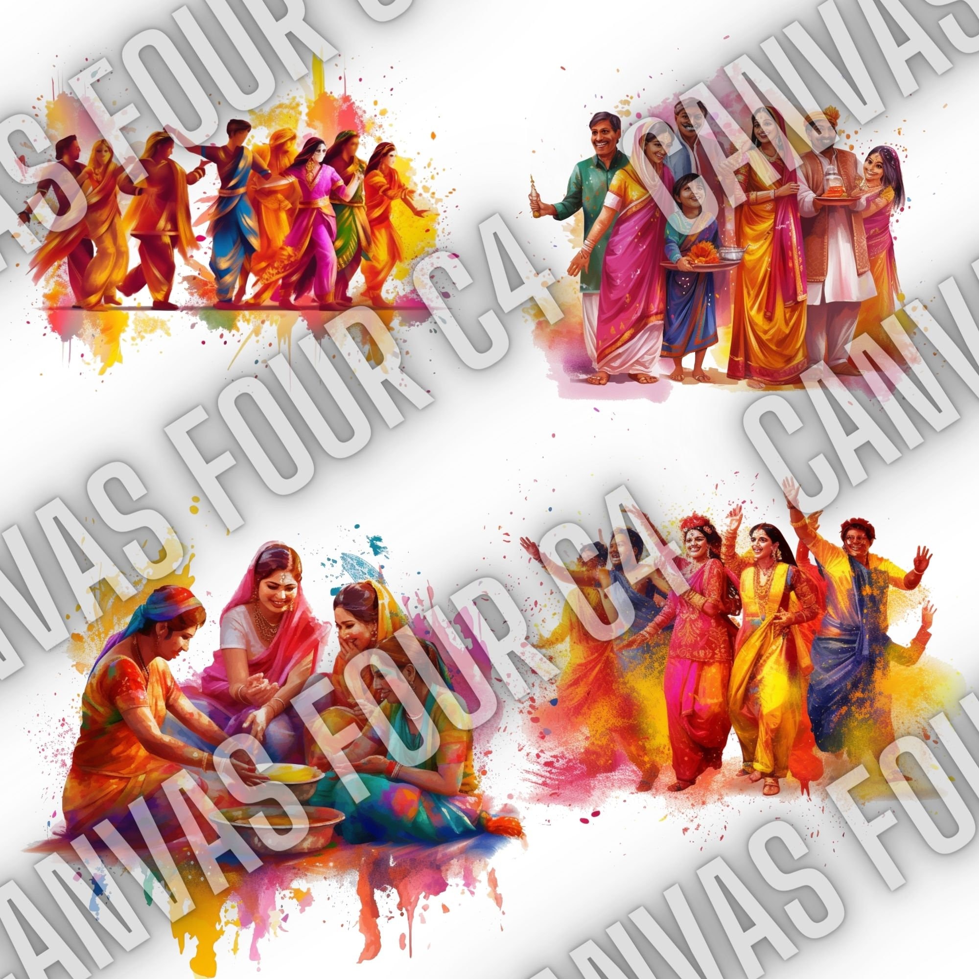 Indian Festival Clipart, Holi Festival, Set of 10 - Etsy