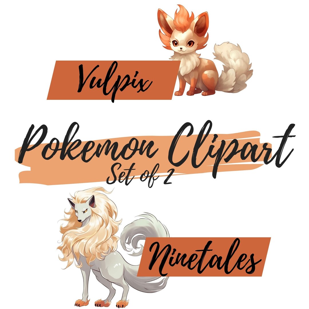Pokemon Clipart, Set of 2, Vulpix, Ninetales. - Etsy