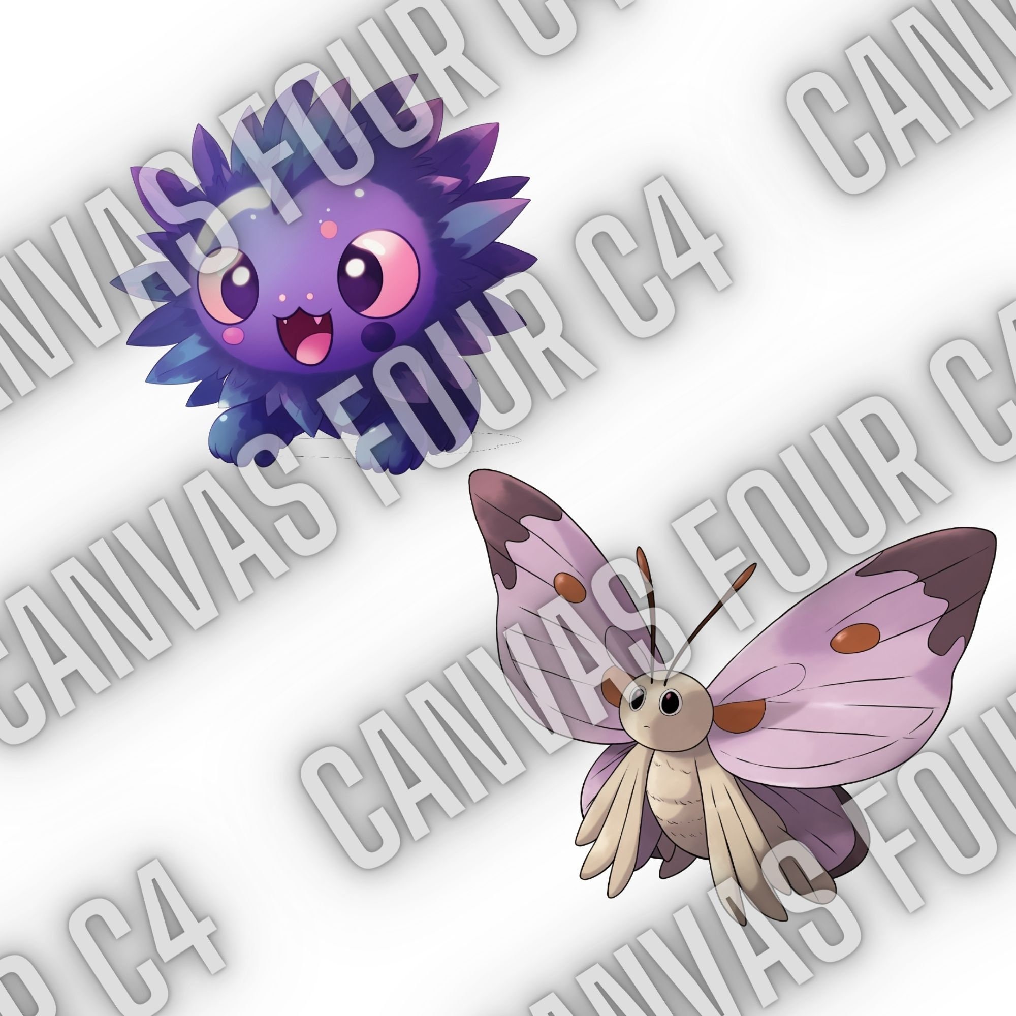 Pokemon Clipart, Set of 2, Venonat, Venomoth. - Etsy