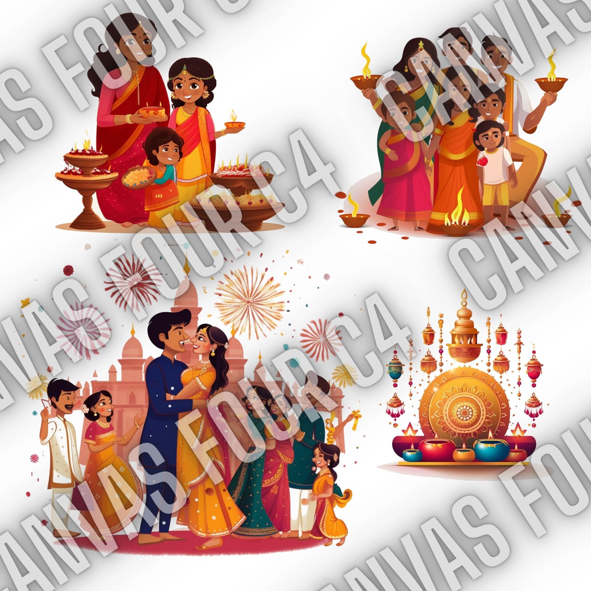 Indian Festival Clipart, Diwali Festival, Set of 10 - Etsy