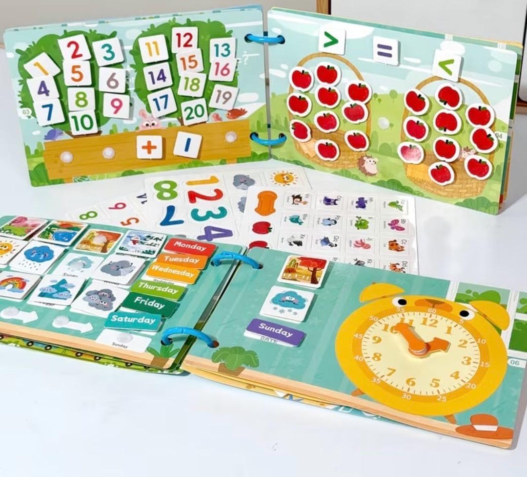 Toddler Busy Book: ABC Numbers Shapes Learning Activities (DIY Kit or ...