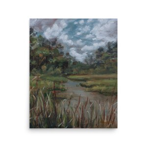 Marsh Painting Print, Landscape Painting Print, Oil Painting Print ...