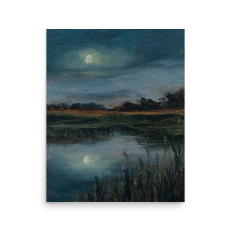 Marsh Painting Print, Landscape Oil Painting Print, Oil Painting Print ...