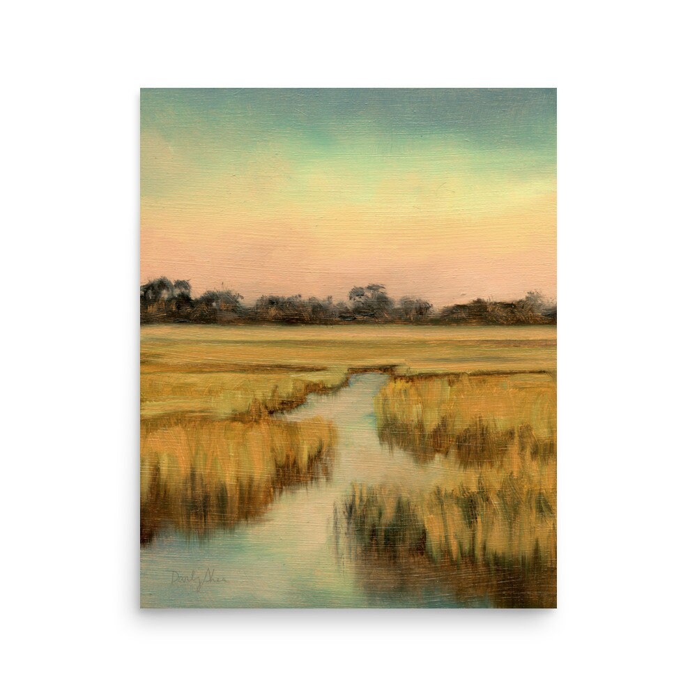 Marsh Painting Print, Landscape Oil Painting Print, Oil Painting Print ...