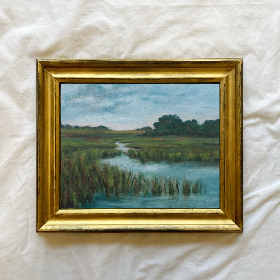 Marsh Painting Print, Landscape Oil Painting Print, Oil Painting Print ...