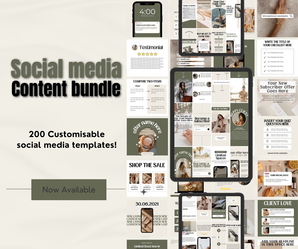 SOCIAL MEDIA Templates Bundle, Instagram Posts, Content Bundle, Canva ...