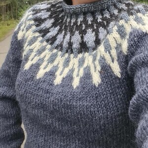 Unisex Wool Icelandic Sweater, Wool Hand Knit Sweater Mens and Womens ...